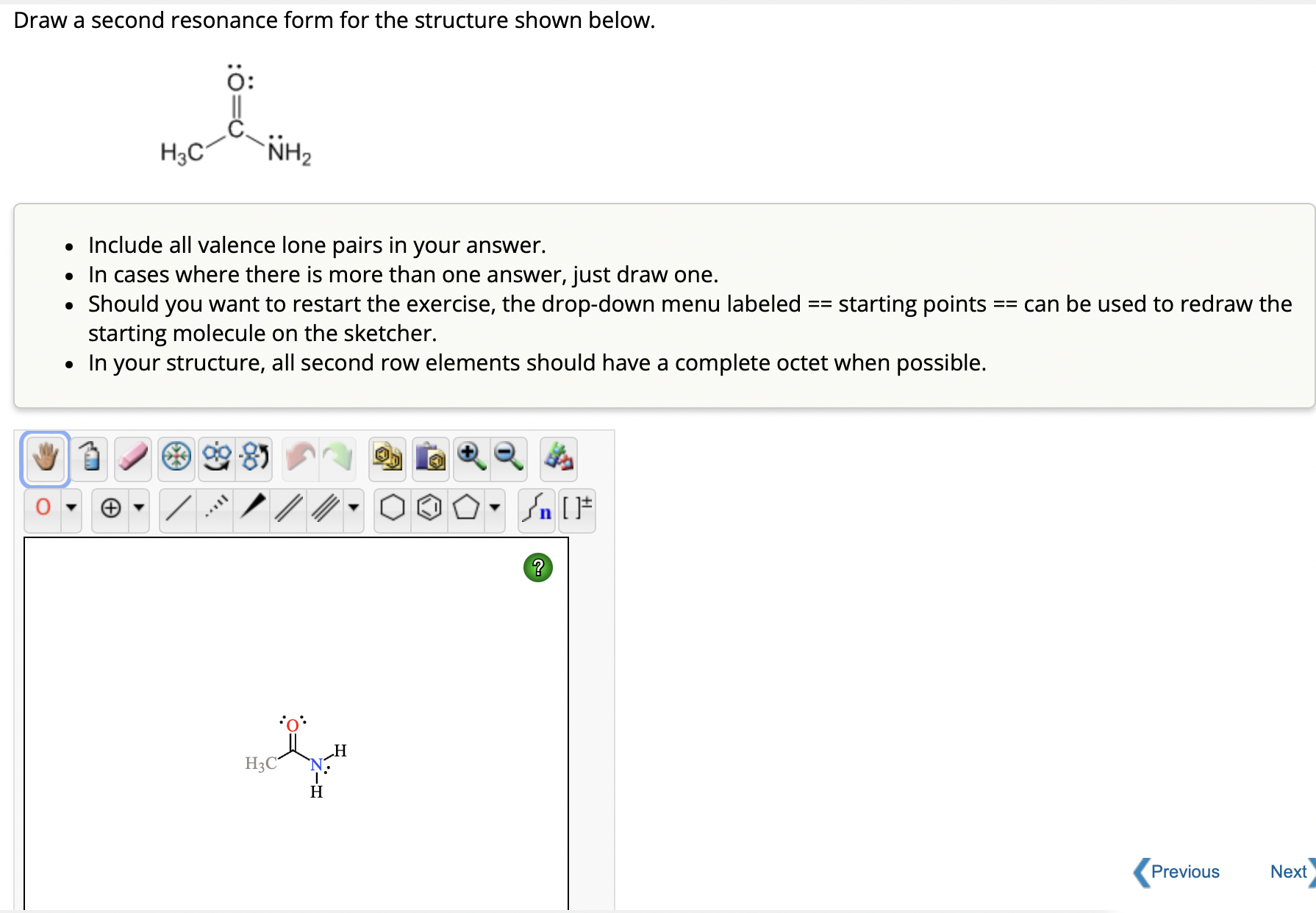 Solved Draw a second resonance form for the structure shown | Chegg.com