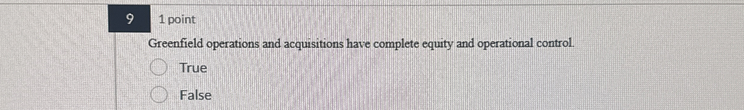 Solved 1 ﻿pointGreenfield operations and acquisitions have | Chegg.com