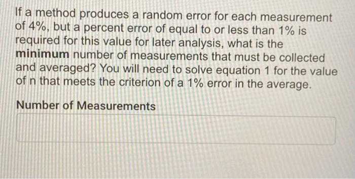 Solved If a method produces a random error for each | Chegg.com