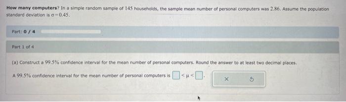 Solved How many computers? In a simple random sample of 145 | Chegg.com