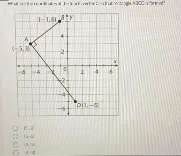Solved What are the coordinates of the fourth vertex C so | Chegg.com