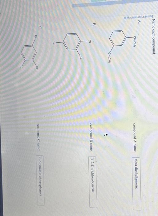 Solved Name each compound. A. compound A name: | Chegg.com