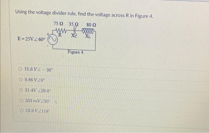 Solved Using the voltage divider rule, find the voltage | Chegg.com