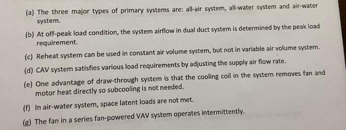 Solved (a) The three major types of primary systems are: | Chegg.com