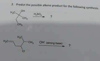 Solved Predict the possible alkene product for the following | Chegg.com