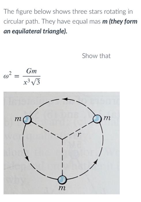 Solved The figure below shows three stars rotating in | Chegg.com