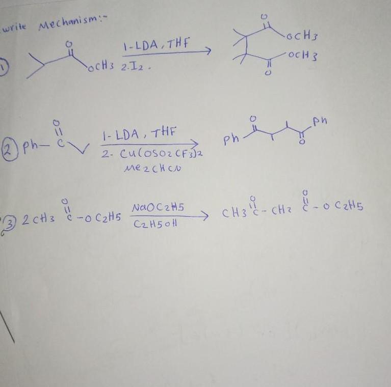Solved write Mechanism: CocH3 I-LDA, THE Oct 3 D CocH3 2. | Chegg.com