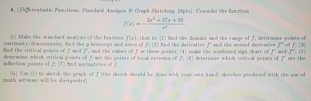 Solved 4. (Differentiable Functions: Standard Analysis & | Chegg.com