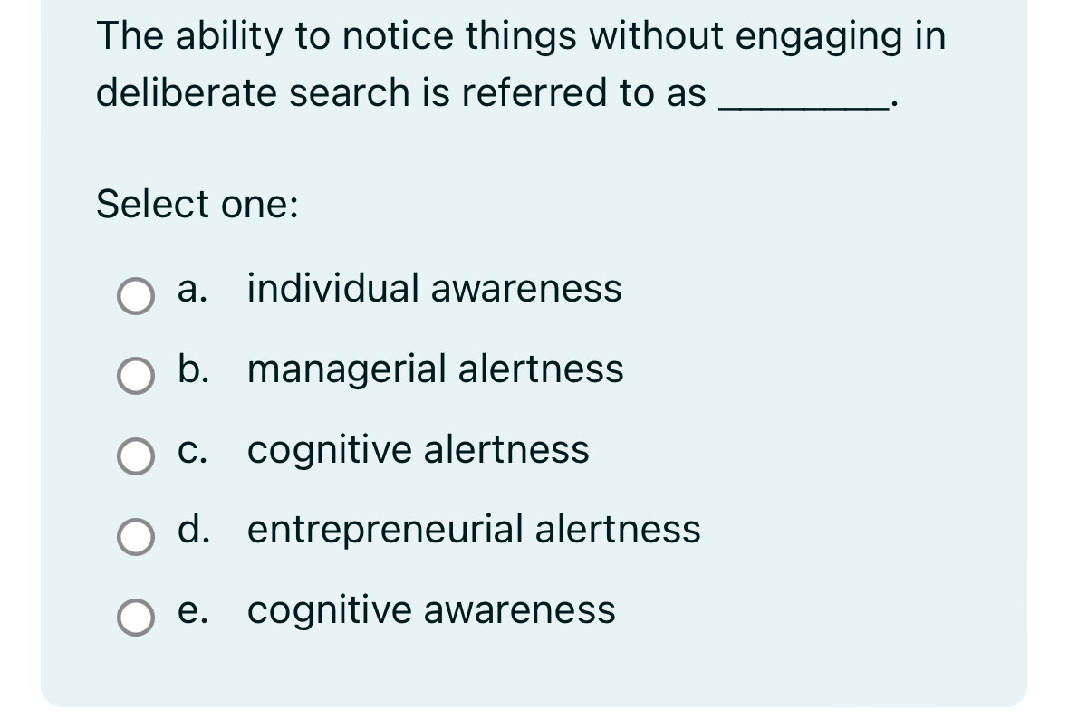 Solved The ability to notice things without engaging in | Chegg.com