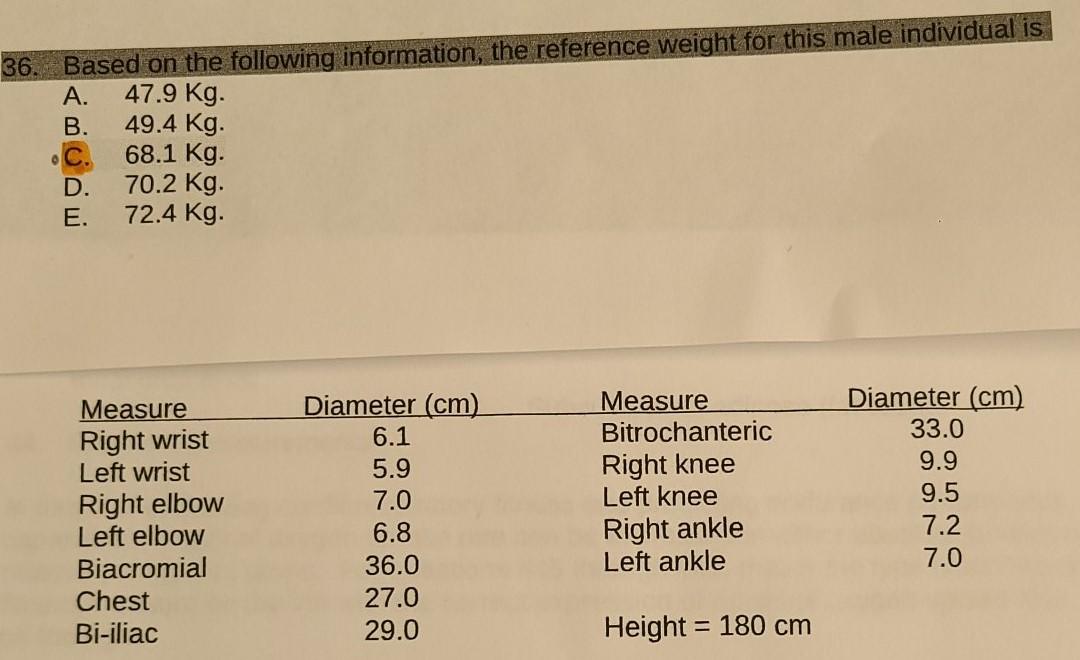 Solved 36. Based on the following information, the reference | Chegg.com