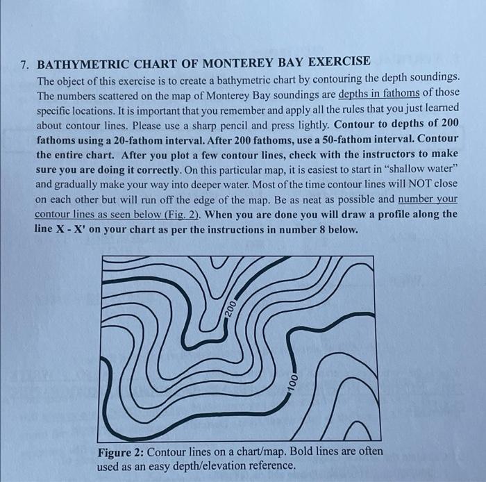 7. BATHYMETRIC CHART OF MONTEREY BAY EXERCISE The | Chegg.com