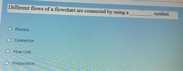 Solved Different flows of a flowchart are connected by using | Chegg.com