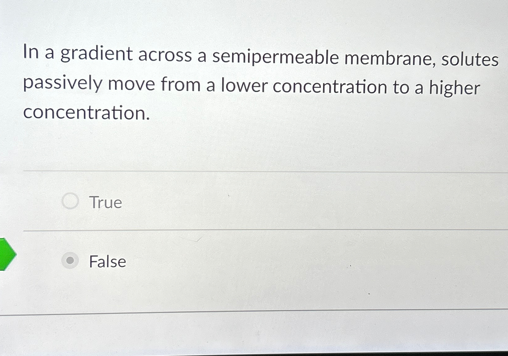 Solved In a gradient across a semipermeable membrane, | Chegg.com