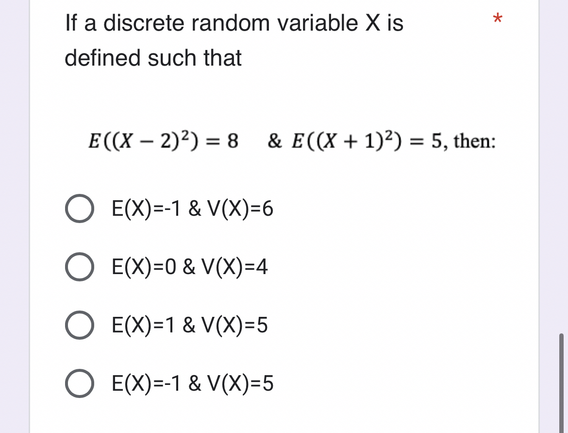 Solved If a discrete random variable x ﻿is defined such | Chegg.com