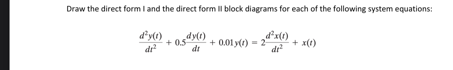 Solved Draw the direct form I and the direct form II block | Chegg.com Solved Draw the direct form I and the direct form II block | Chegg.com