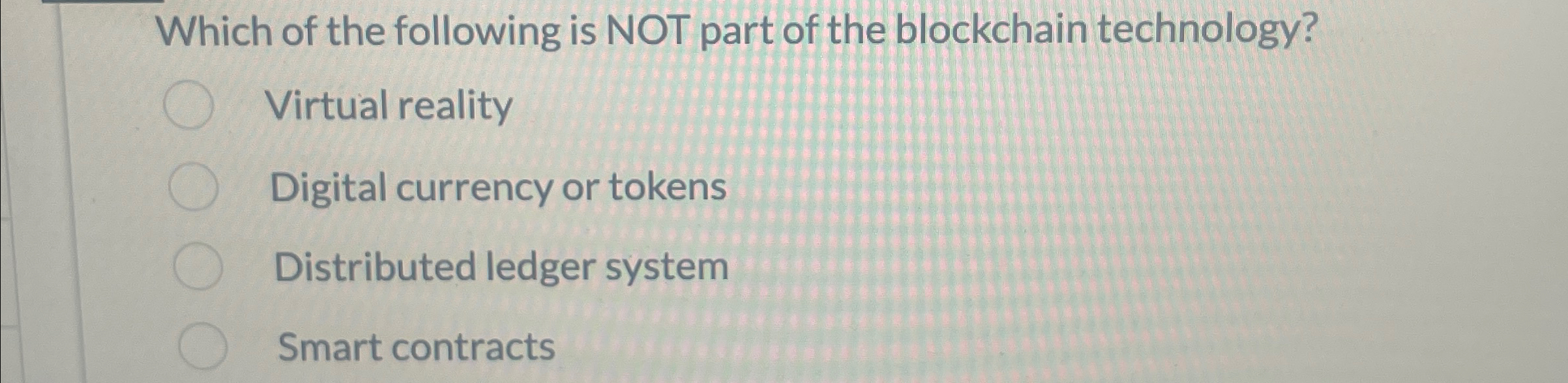 Solved Which of the following is NOT part of the blockchain | Chegg.com
