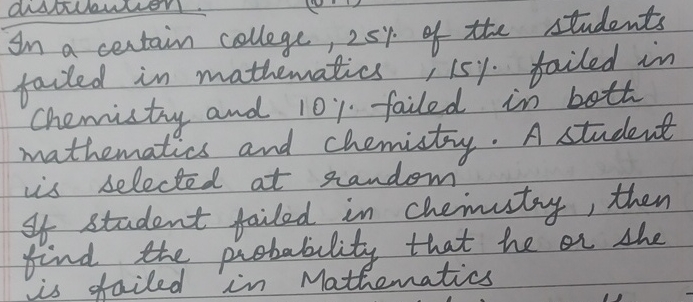 Solved In a certain college, 25% ﻿of the students faited in | Chegg.com