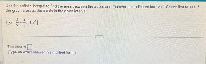 Solved Use the definite integral to find the area between | Chegg.com