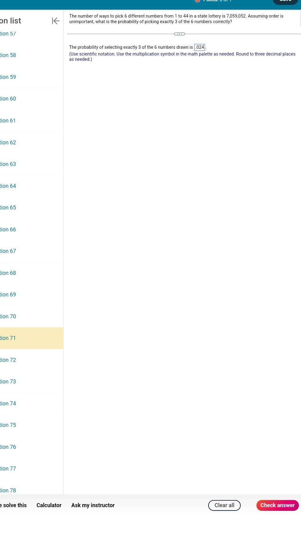 Solved The number of ways to pick 6 different numbers from 1 | Chegg.com