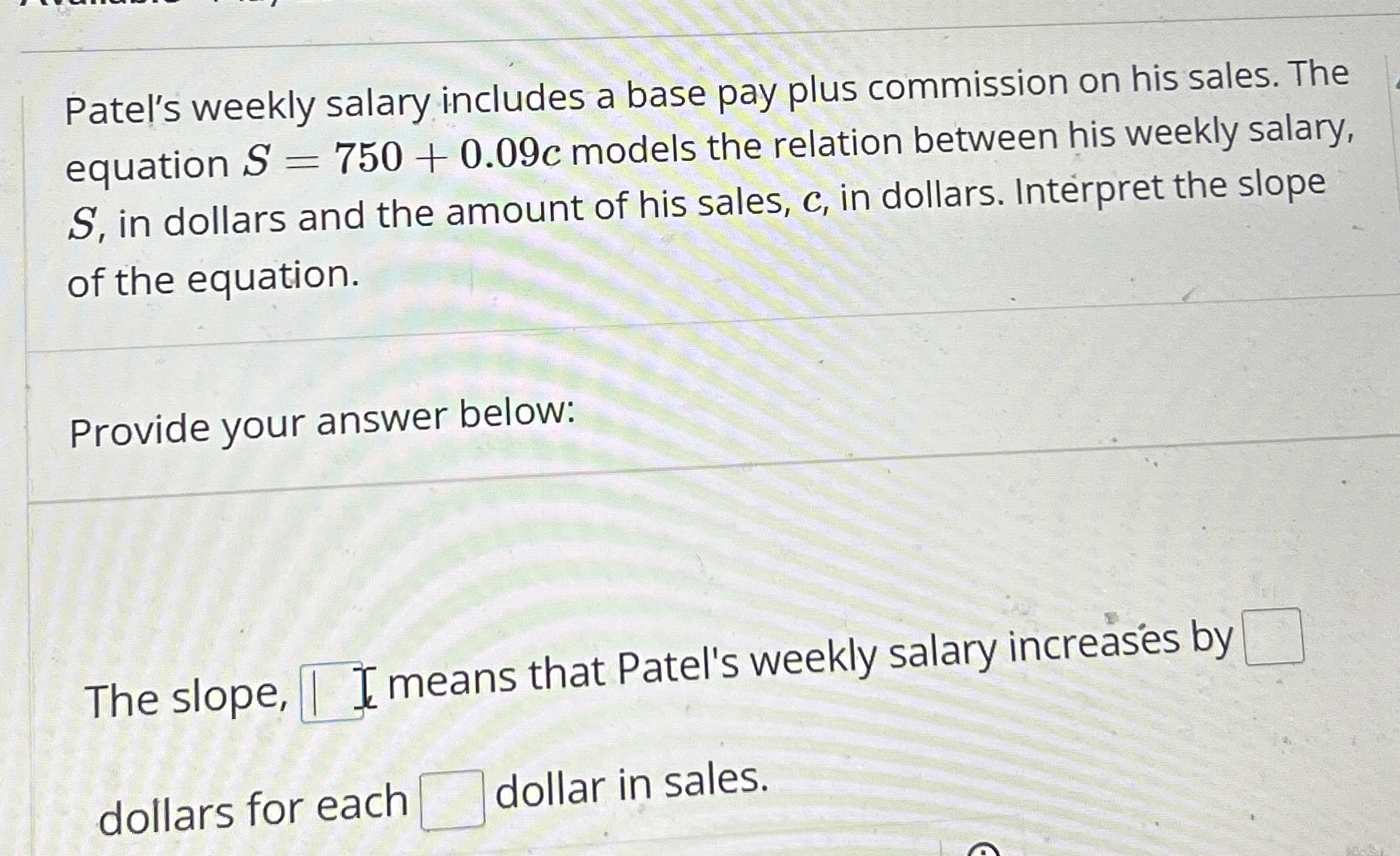 Solved Patel's weekly salary includes a base pay plus | Chegg.com