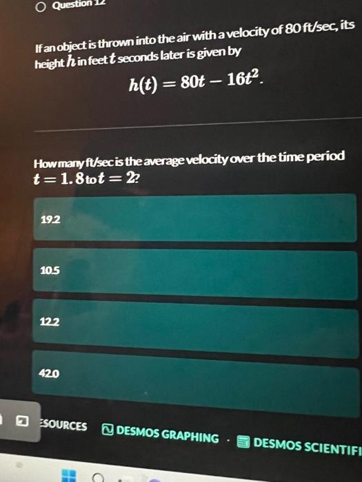 Solved If an object is thrown into the air with a velocity | Chegg.com