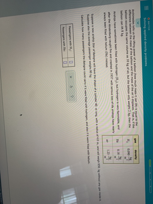 Solved O Matter Solving Applied Density Problems Gas 7405