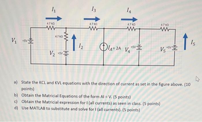 a) State the KCL and KVL equations with the direction | Chegg.com