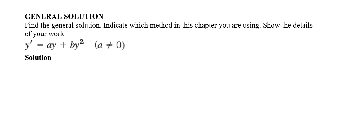 Solved GENERAL SOLUTIONFind the general solution. Indicate | Chegg.com