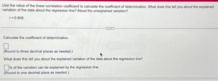 Solved Use the value of the linear correlation coefficient | Chegg.com