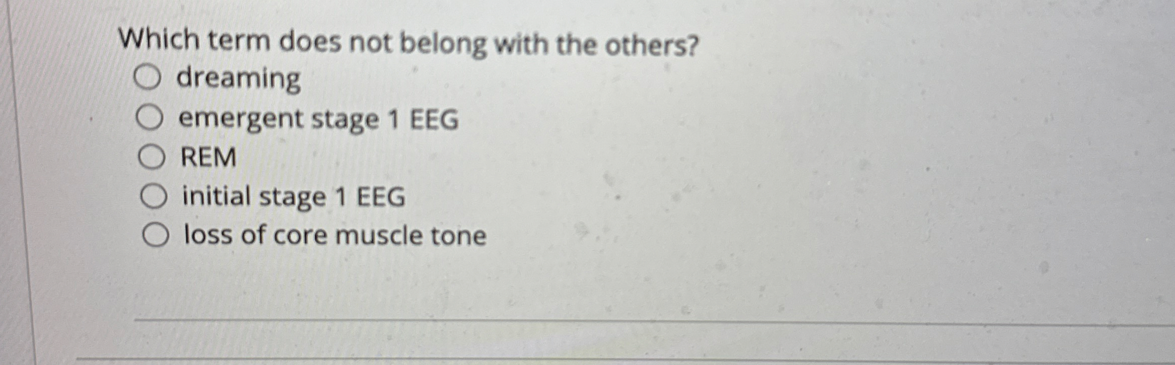 Solved Which term does not belong with the others? | Chegg.com