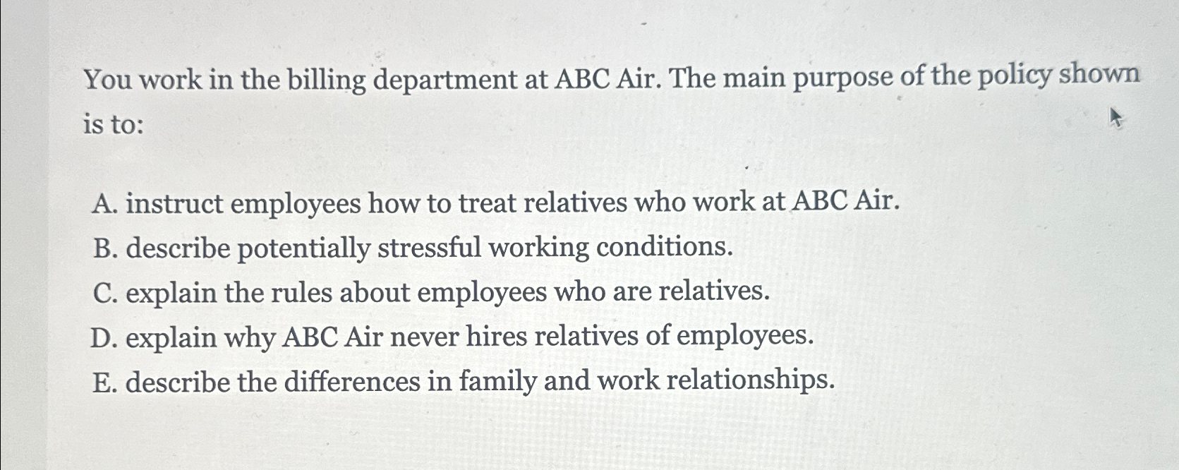 Solved You work in the billing department at ABC Air. The | Chegg.com