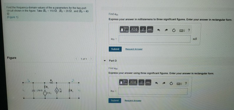 Solved Find the frequency-domain values of the a parameters | Chegg.com