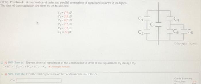 Solved (173) Problem 4: Acombination of keries and parallel | Chegg.com