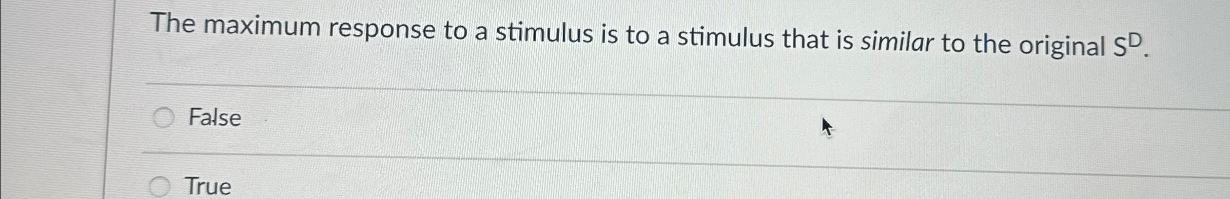 Solved The maximum response to a stimulus is to a stimulus | Chegg.com