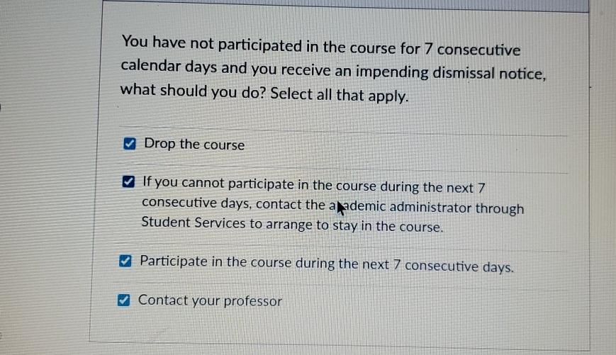 Solved You have not participated in the course for 7 | Chegg.com