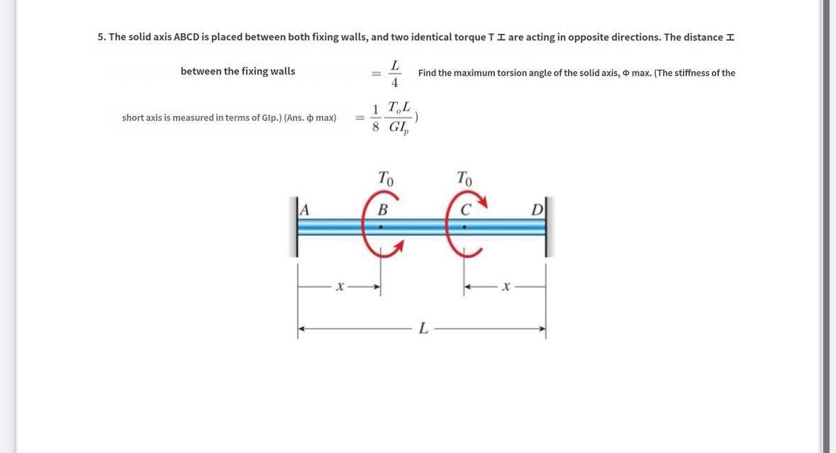 The solid axis ABCD is placed between both fixing | Chegg.com