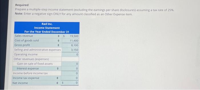 Solved Required Prepare a multiple-step income statement | Chegg.com
