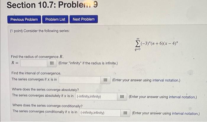 Solved Section 10.7: Problem.. 9 Previous Problem Problem | Chegg.com