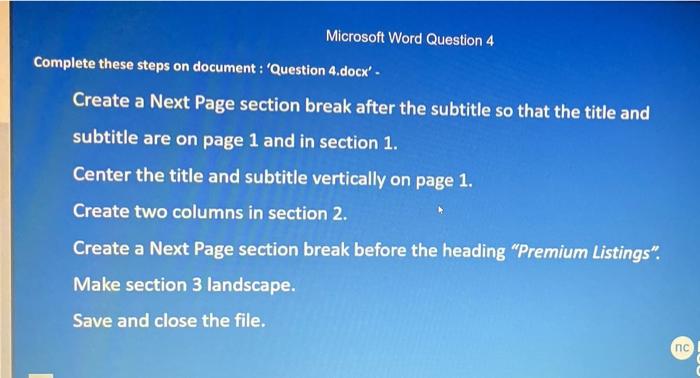 Solved Microsoft Word Question 4 Complete these steps on | Chegg.com