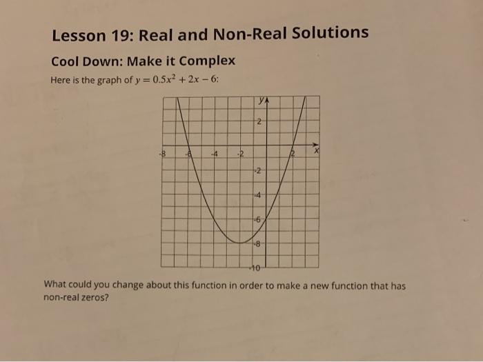 Solved Lesson 19: Real and Non-Real Solutions Cool Down: | Chegg.com