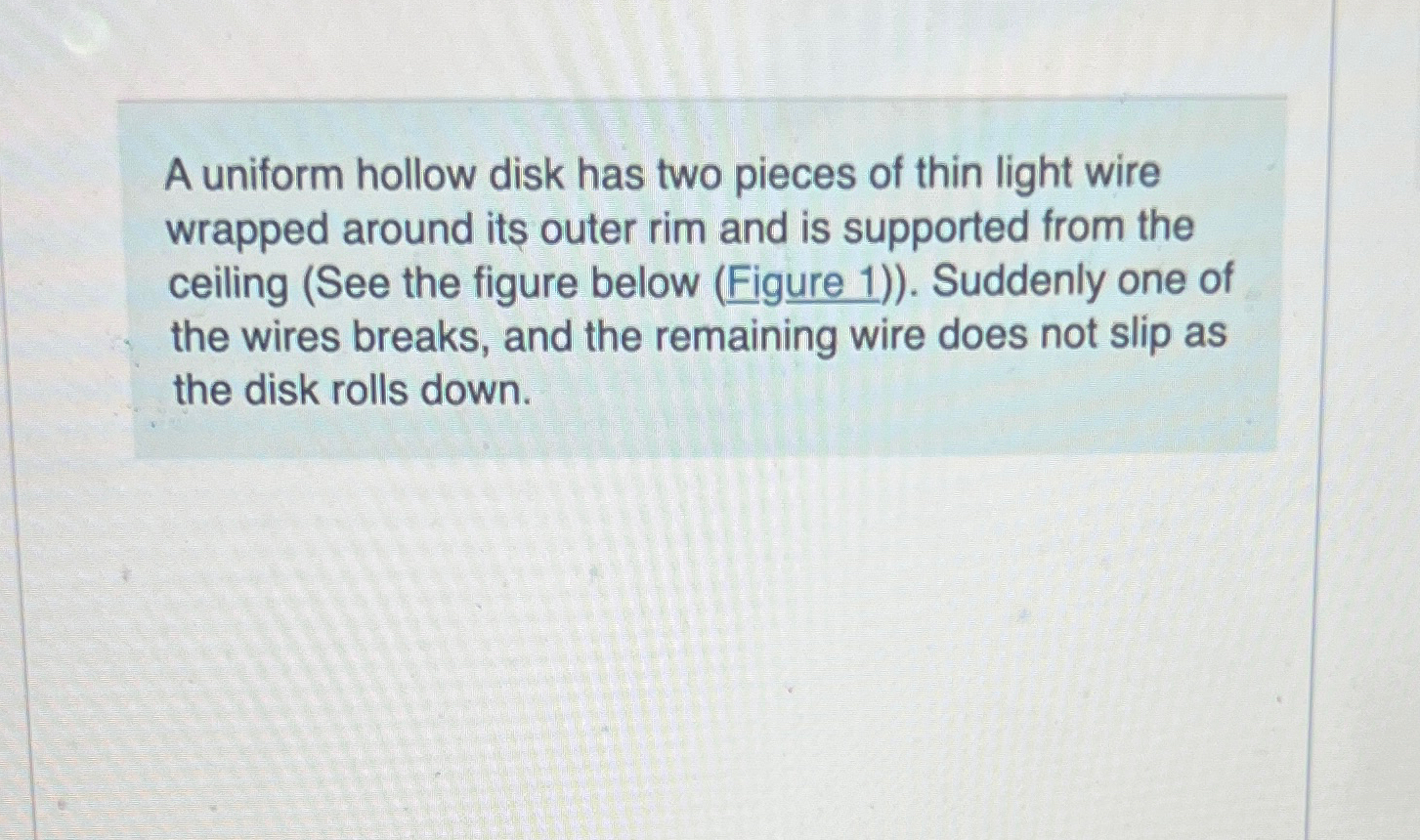 Solved A uniform hollow disk has two pieces of thin light | Chegg.com