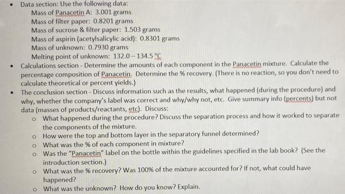 Solved CHM 251 Expt 2 - Separating the Components of | Chegg.com