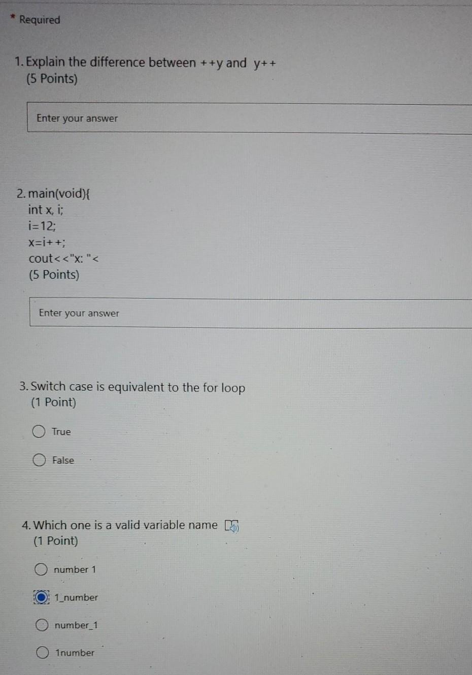 Solved Required 1. Explain the difference between + ++y and | Chegg.com