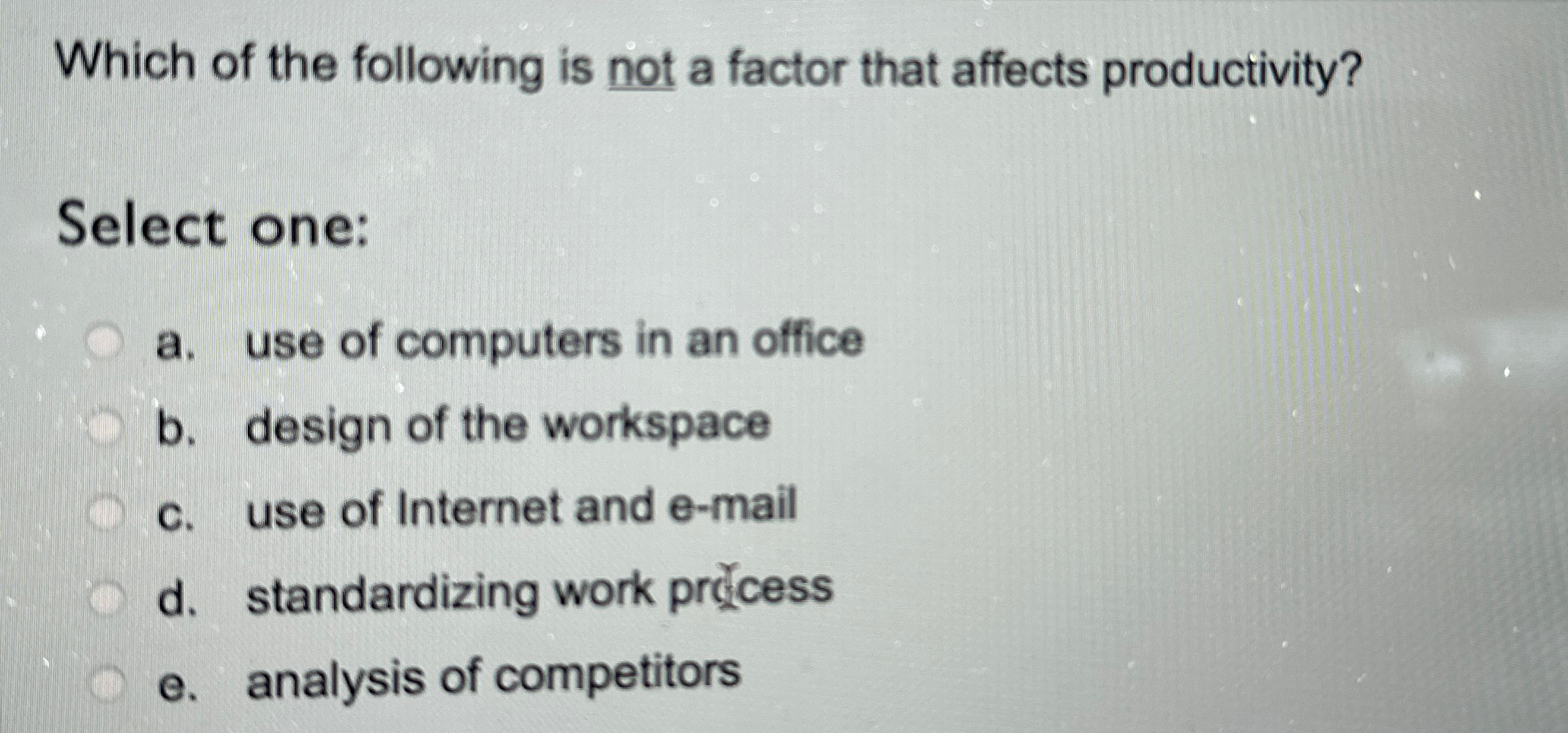 Solved Which of the following is not a factor that affects | Chegg.com