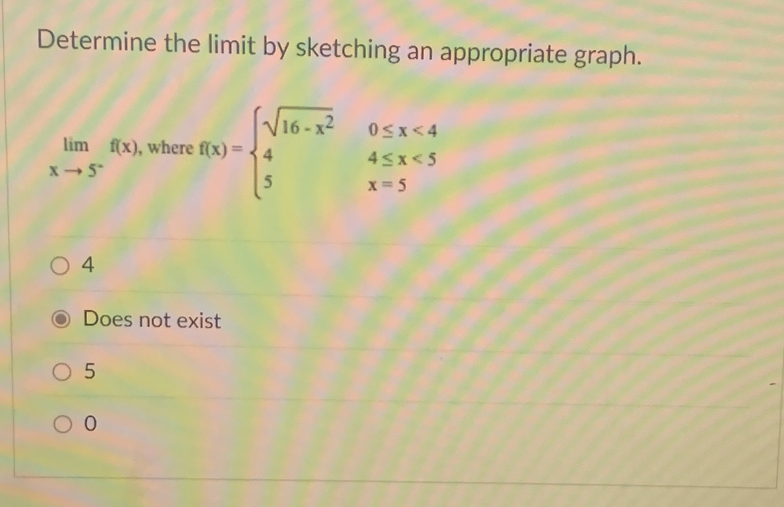 Solved Determine the limit by sketching an appropriate | Chegg.com