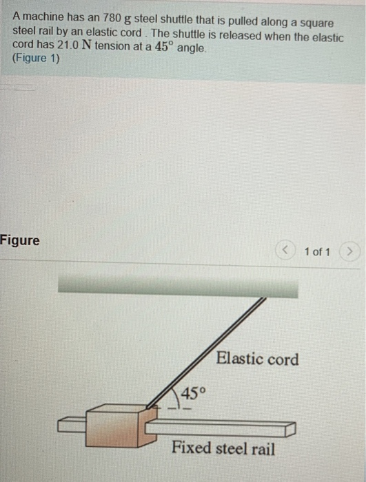 Solved A machine has an 780 g steel shuttle that is pulled | Chegg.com