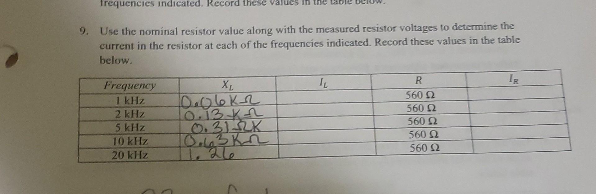 Solved Use the nominal resistor value along with the | Chegg.com