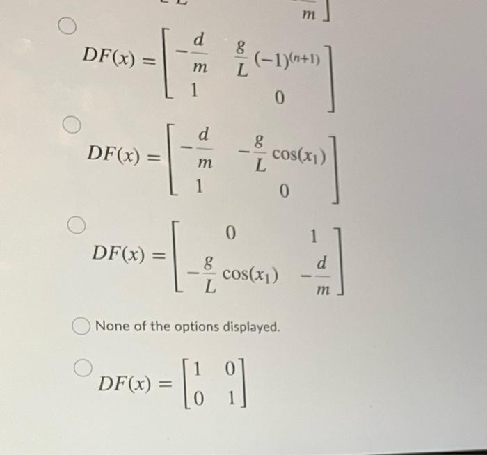 Solved 18 points) Find the derivative (or Jacobian) matrix | Chegg.com
