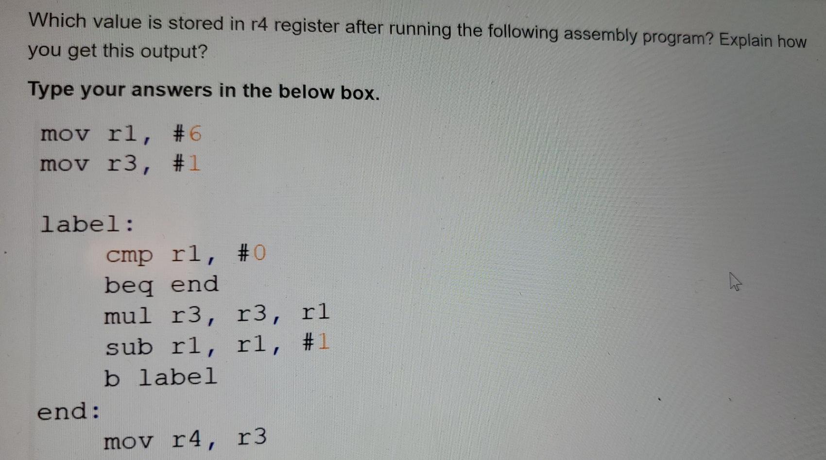 Solved Which value is stored in r4 register after running | Chegg.com