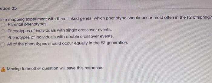 Solved stion 35 In a mapping experiment with three linked | Chegg.com